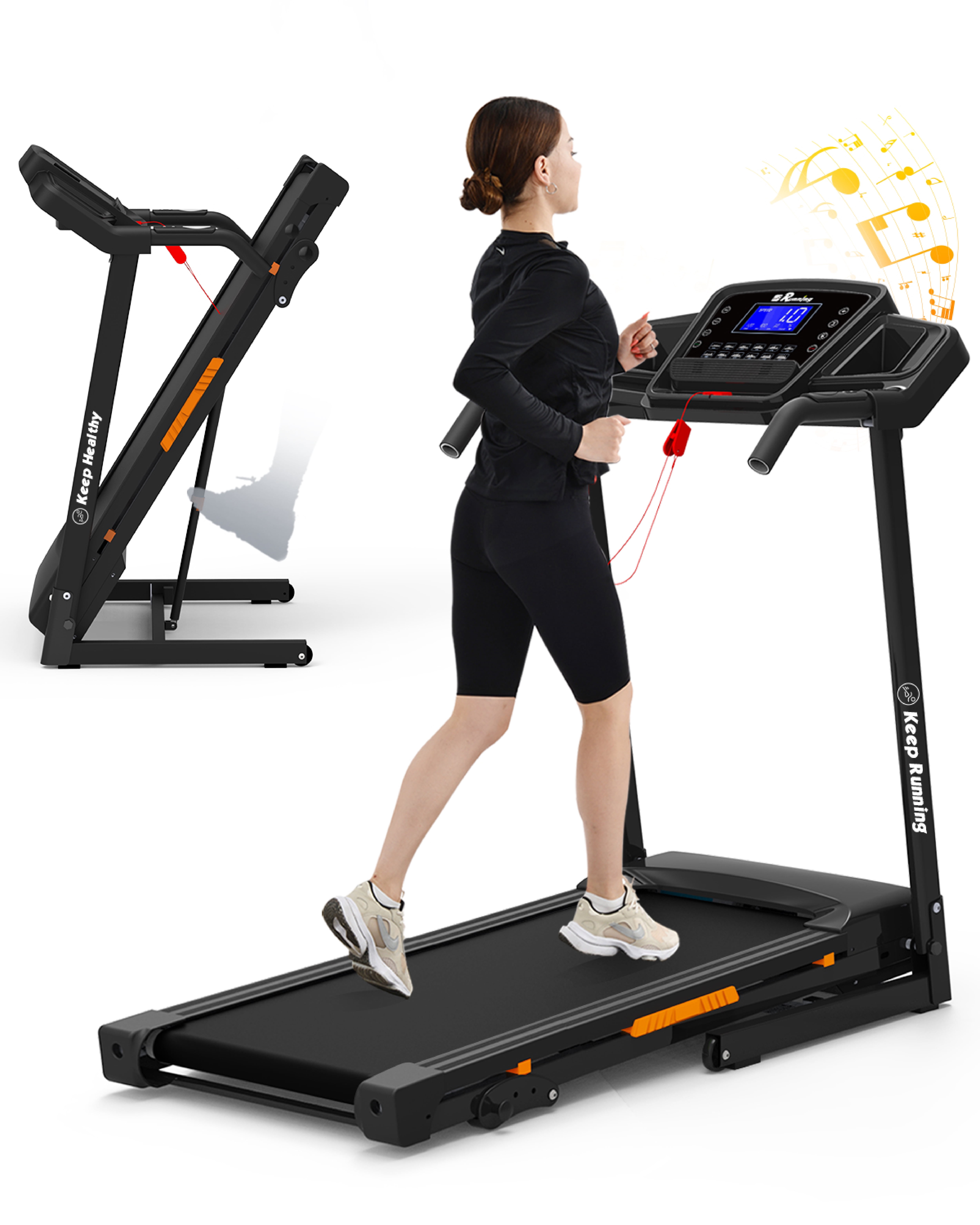 Foldable Treadmill with Incline, Folding Treadmill for Home Electric ...