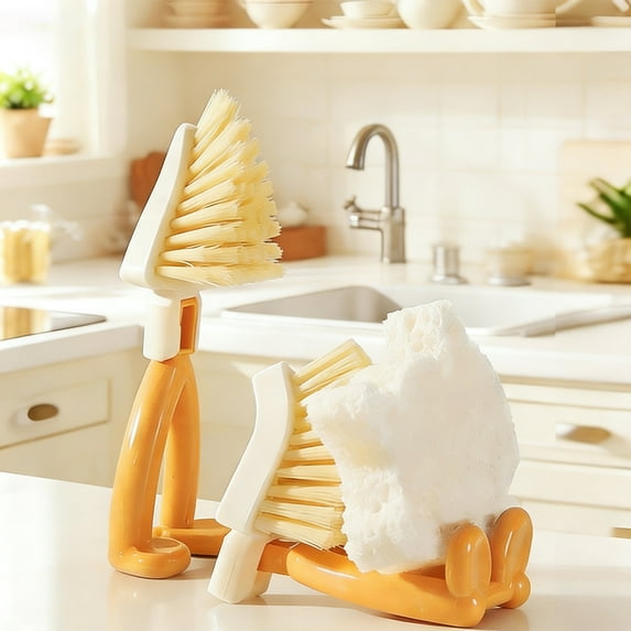 Foldable Triangular Cleaning Brush for Pot Crevices, Kitchen and ...