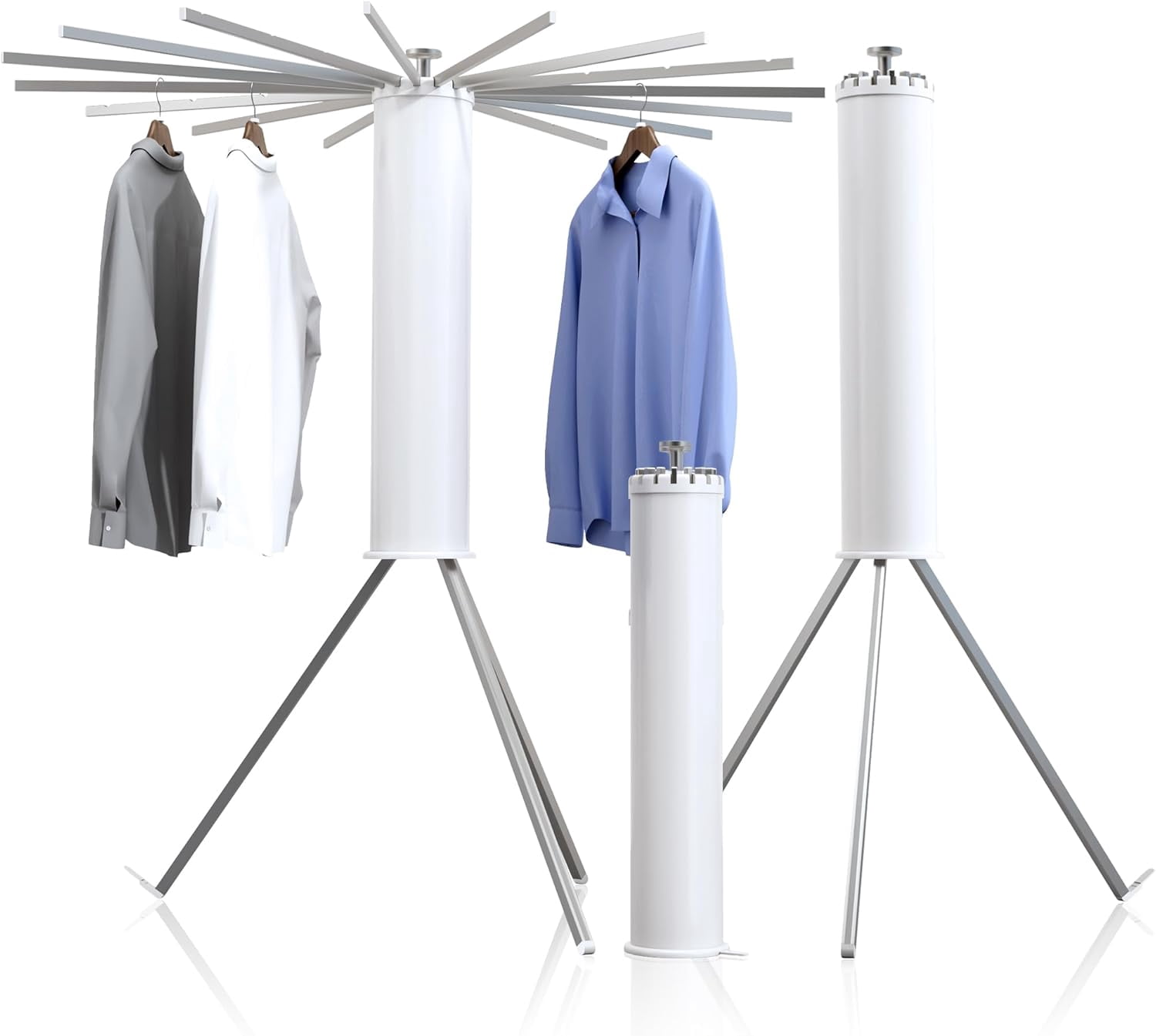Foldable Tripod Clothes Drying Rack, Umbrella Dryer with 16 Rods, Space ...