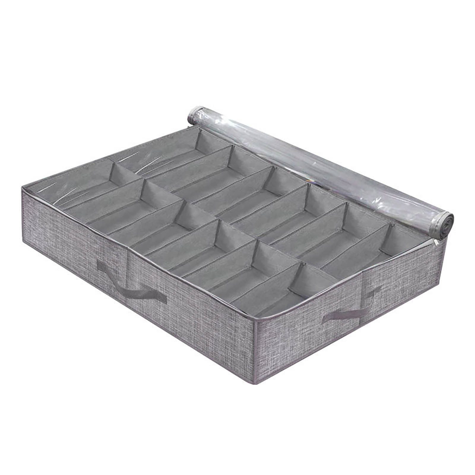 Foldable Under - Bed Shoe Storage Box with Lid and Visible Organizer ...