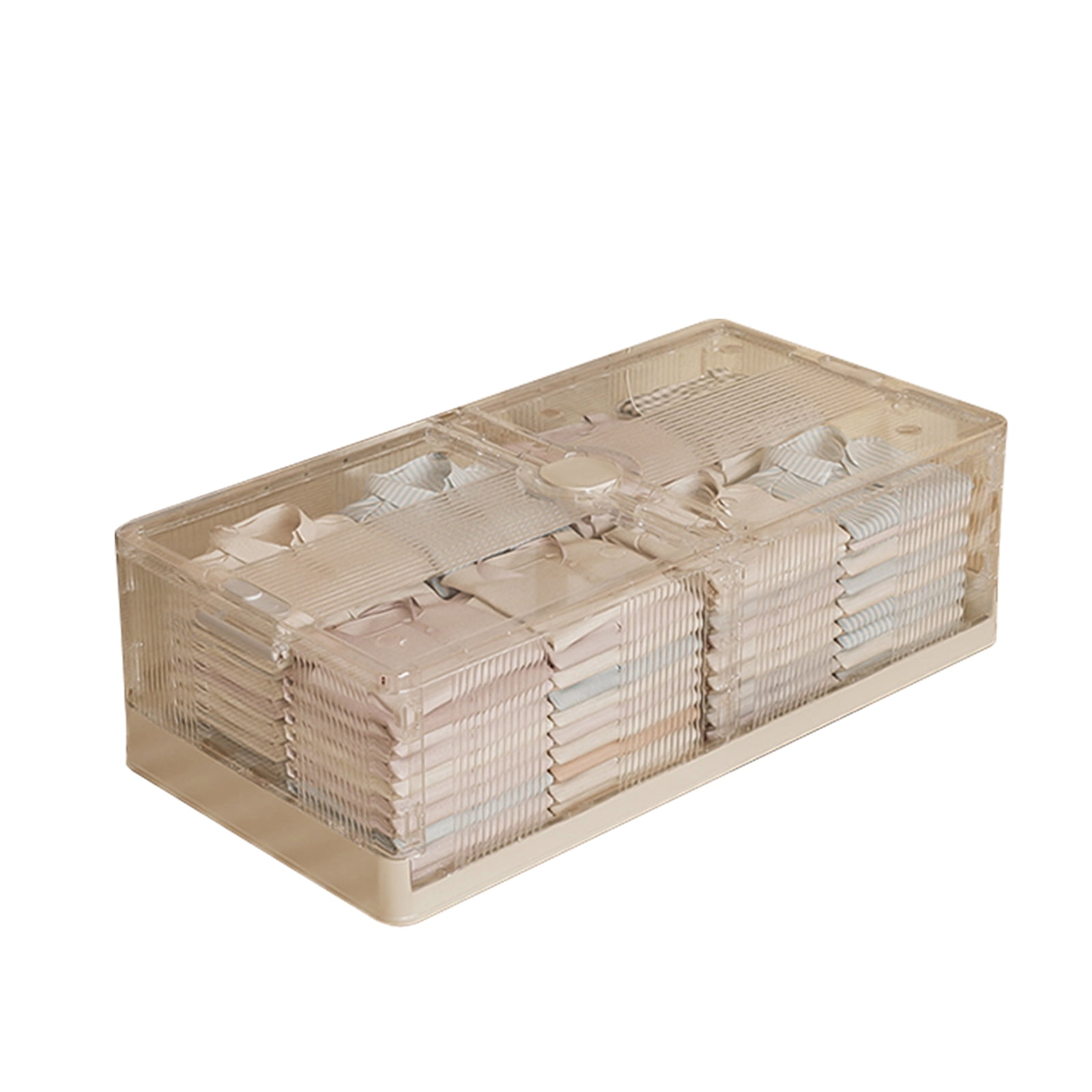 Foldable Under Bed Storage with Wheels, Plastic Containers, Double Door ...