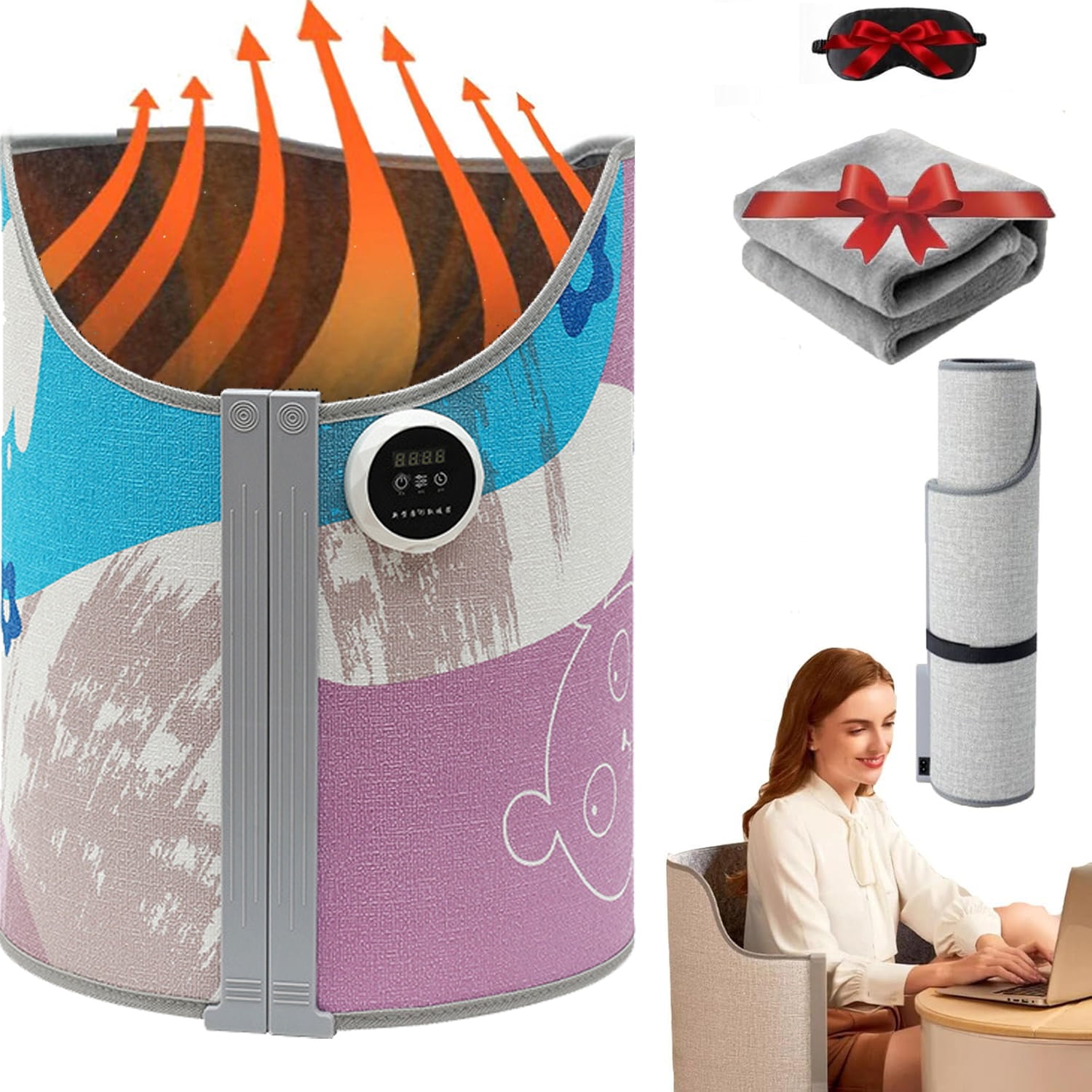 Foldable Under Desk Leg and Foot Warmer, Airlandolists Portable Foot ...