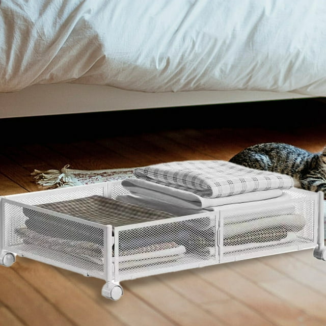 Foldable Underbed Shelf Under Sofa With Wheels Storage Box Underbed ...