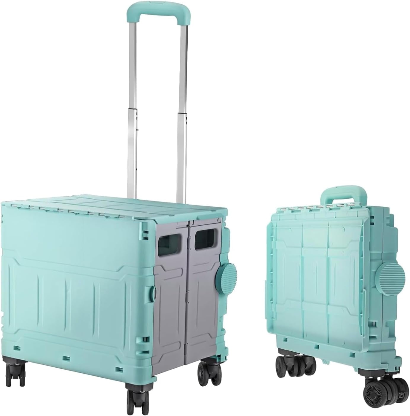 Foldable Utility Cart Portable Collapsible Rolling Storage Crate 360 ...