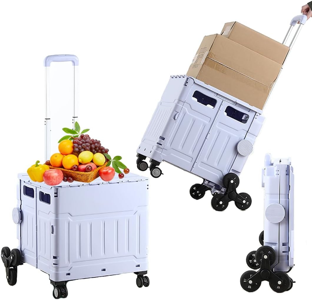 Foldable Utility Cart with Stair Climbing Wheels,Folding Portable ...