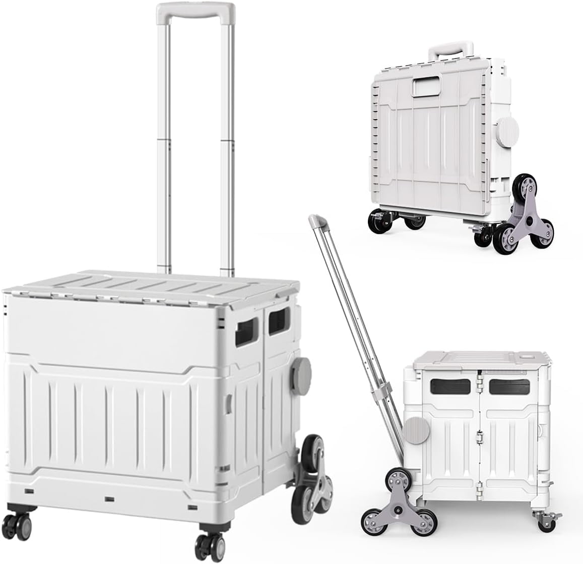 Foldable Utility Cart with Stair Climbing Wheels,Folding Portable ...