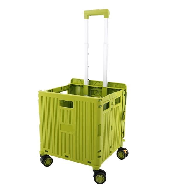 Foldable Utility Crate with 360 Spinner Wheels & Telescopic Handle ...