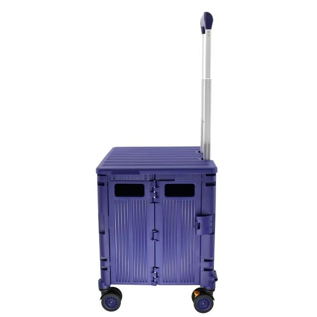 Foldable Utility Crate with 360 Spinner Wheels & Telescopic Handle ...