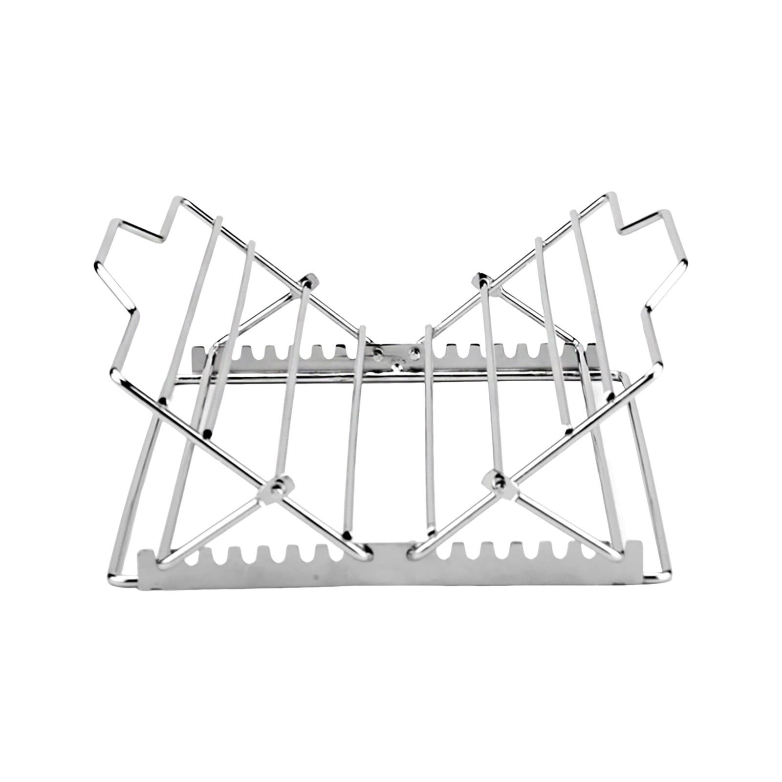 Foldable V-Shaped Chicken Roasting Stand, Stainless Steel Adjustable Kitchen Rack for Turkey and ...