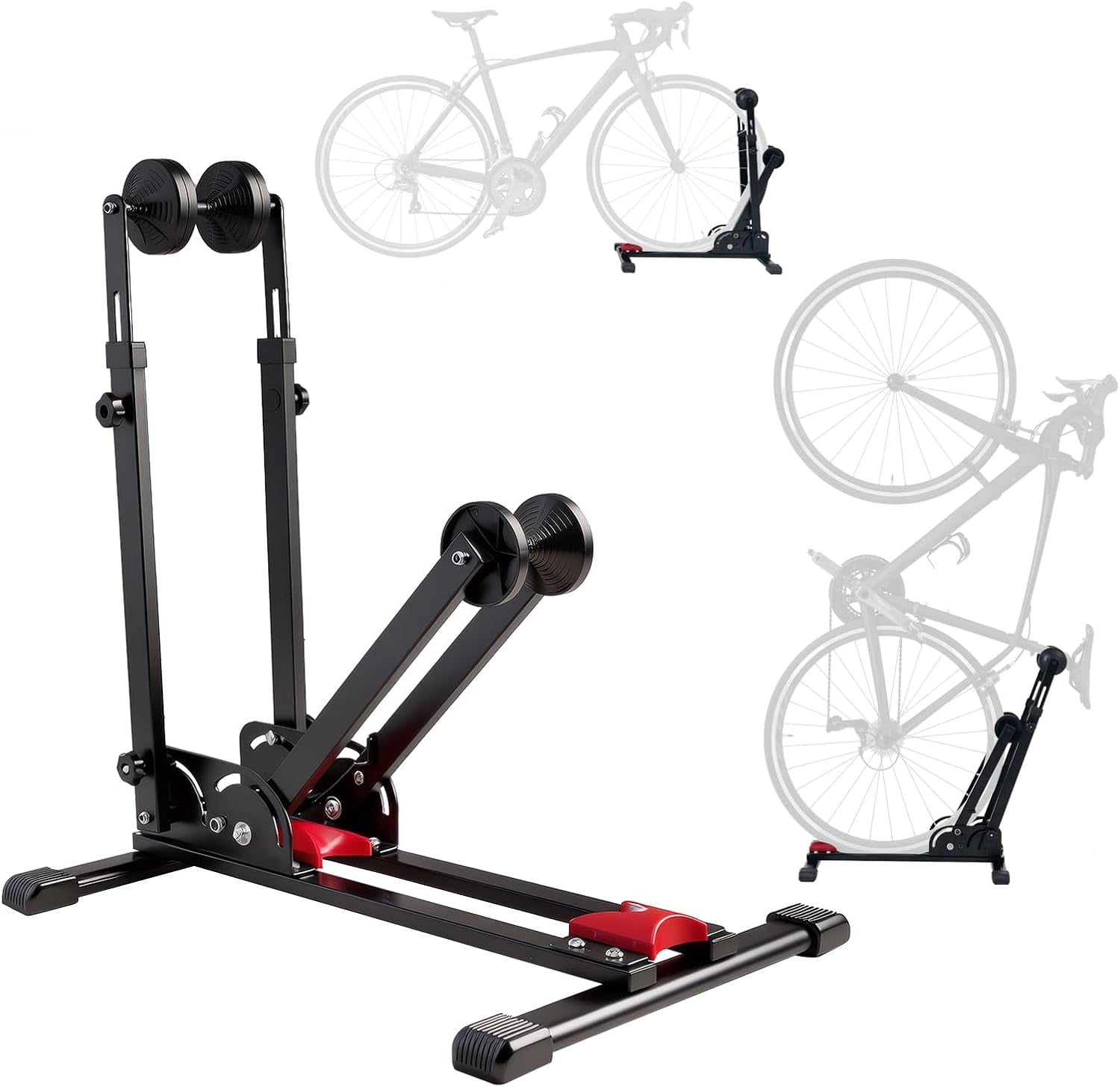 Foldable Vertical & Horizontal Bike Rack - Space-Saving Floor Stand for ...