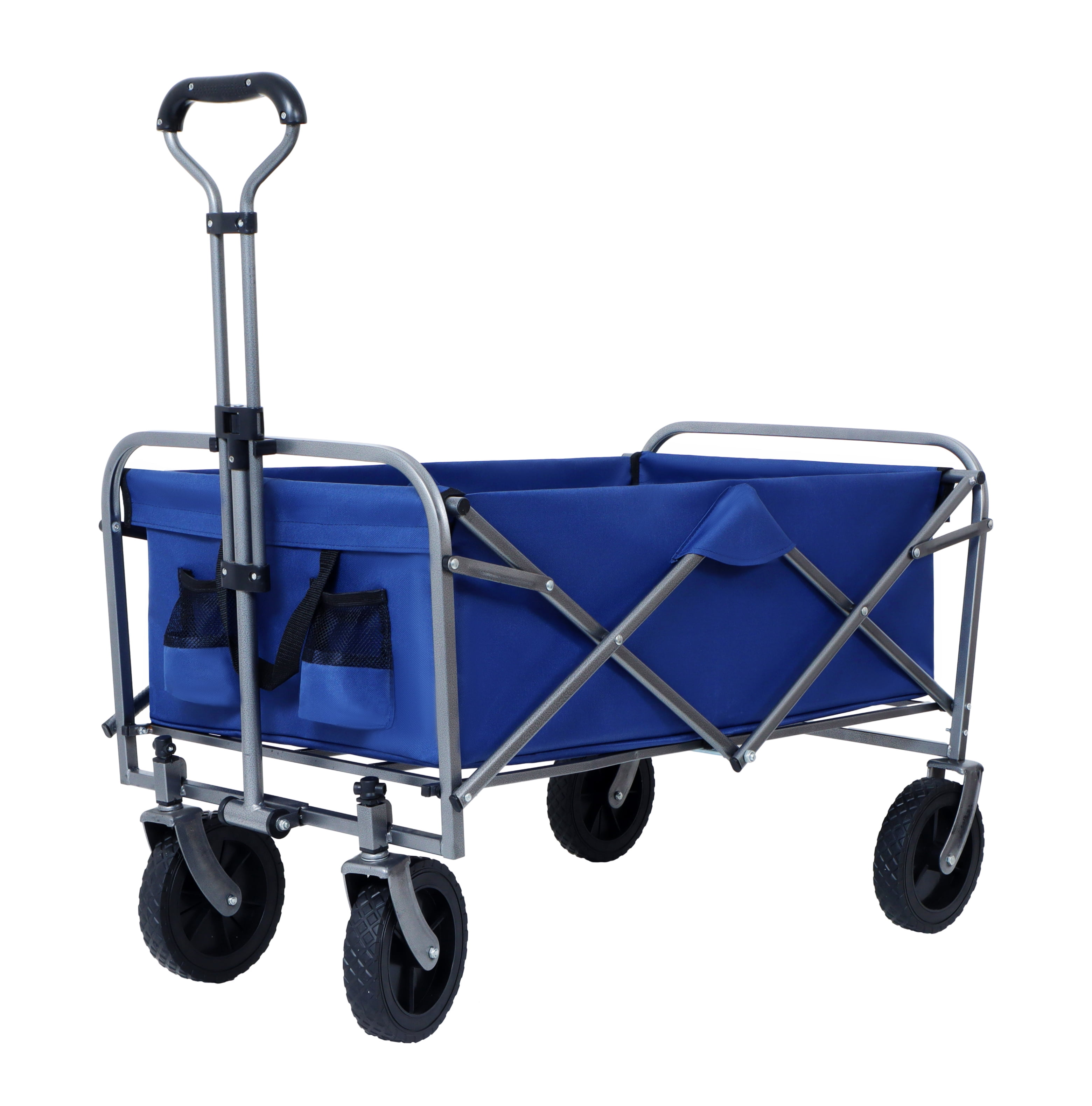 Foldable Wagon Cart, Collapsible Utility Wagon with Wheels & Cup ...