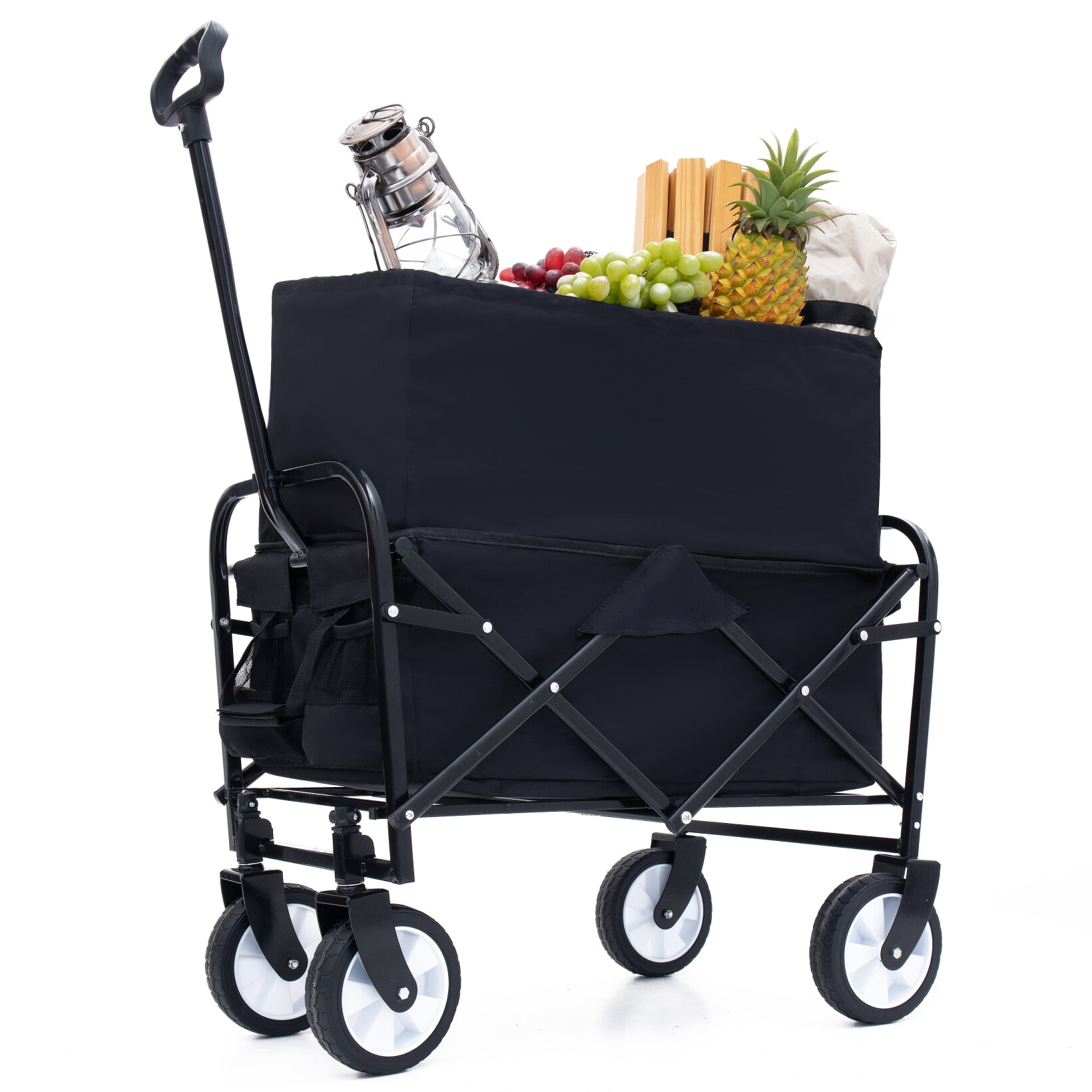 Foldable Wagon Cart, Heavy Duty Utility Wagon with 225lbs Weight ...