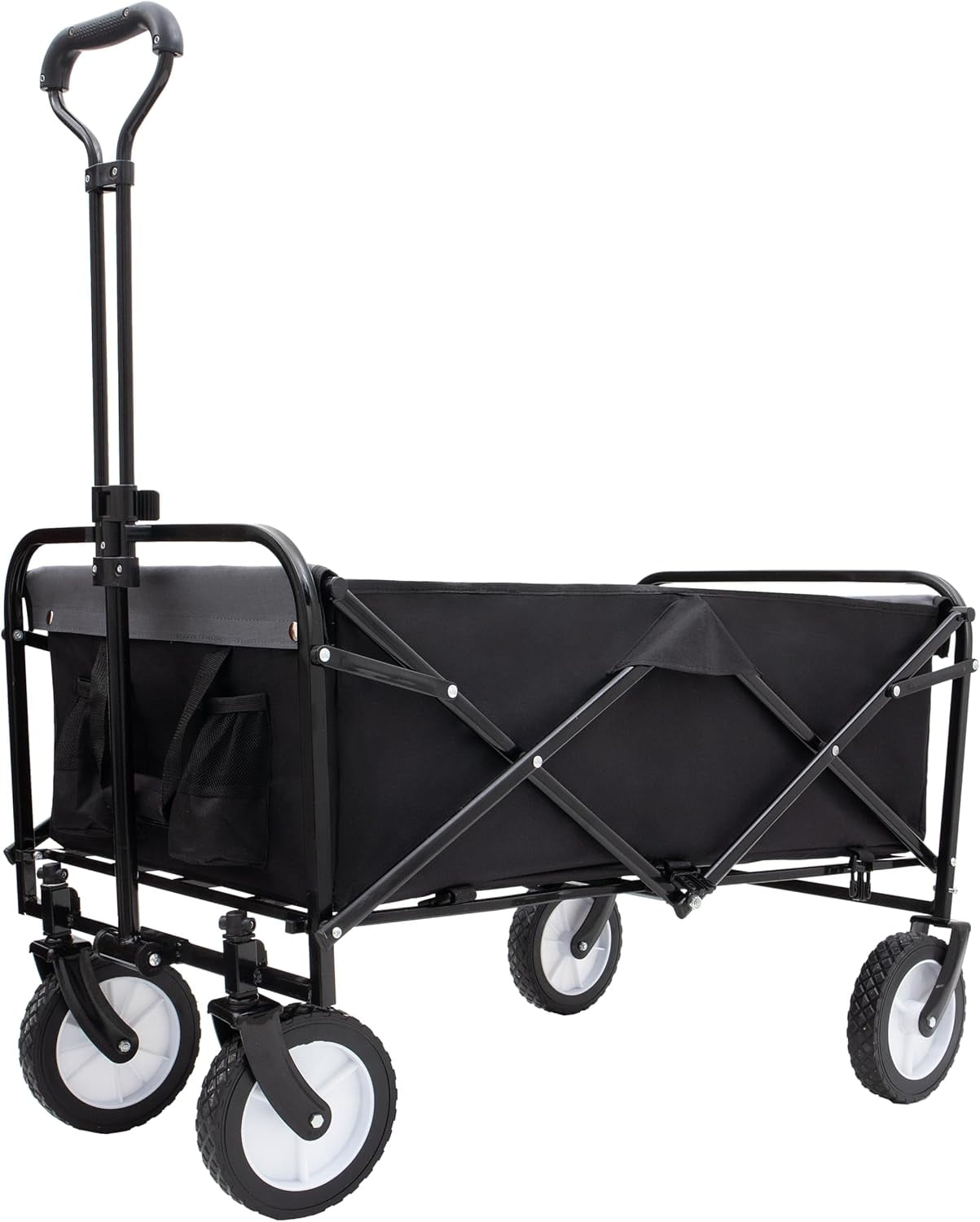 Foldable Wagon Cart with Strapping System, Collapsible Utility Cart for ...