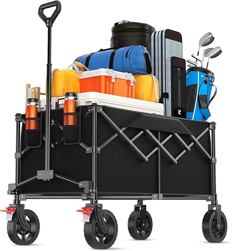 Foldable Wagon with Extended Tailgate: Collapsible Large Capacity ...