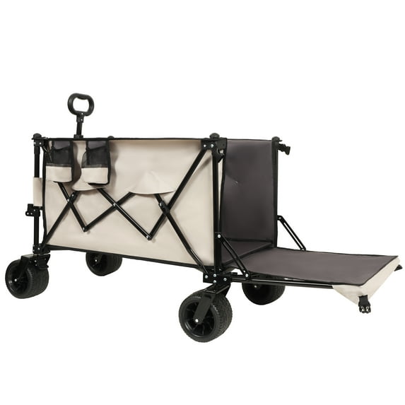 Foldable Wagon with Extended Tailgate, Extra Long Extender Wagon Cart ...