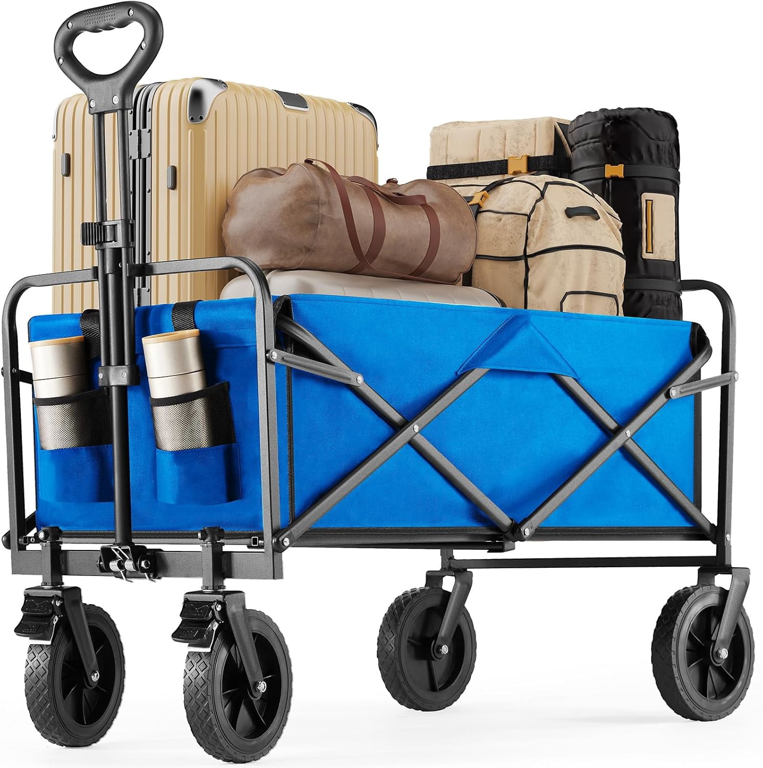 Foldable Wagons Carts with All-Terrain Wheels, 120L & 360LBS Portable ...