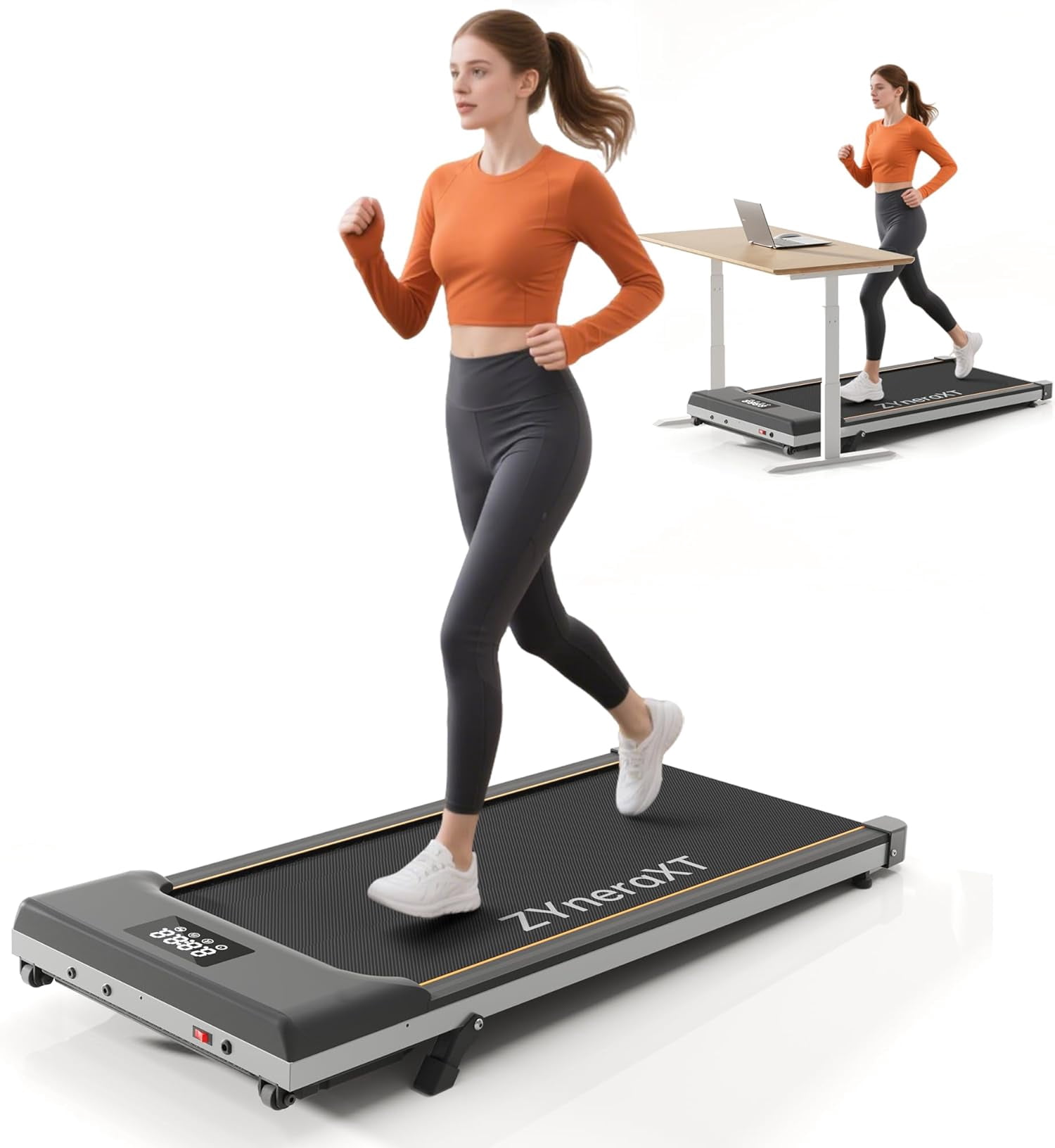 Foldable Walking Pad Treadmill, 2.0HP , LED Display, 220 Lbs Capacity ...