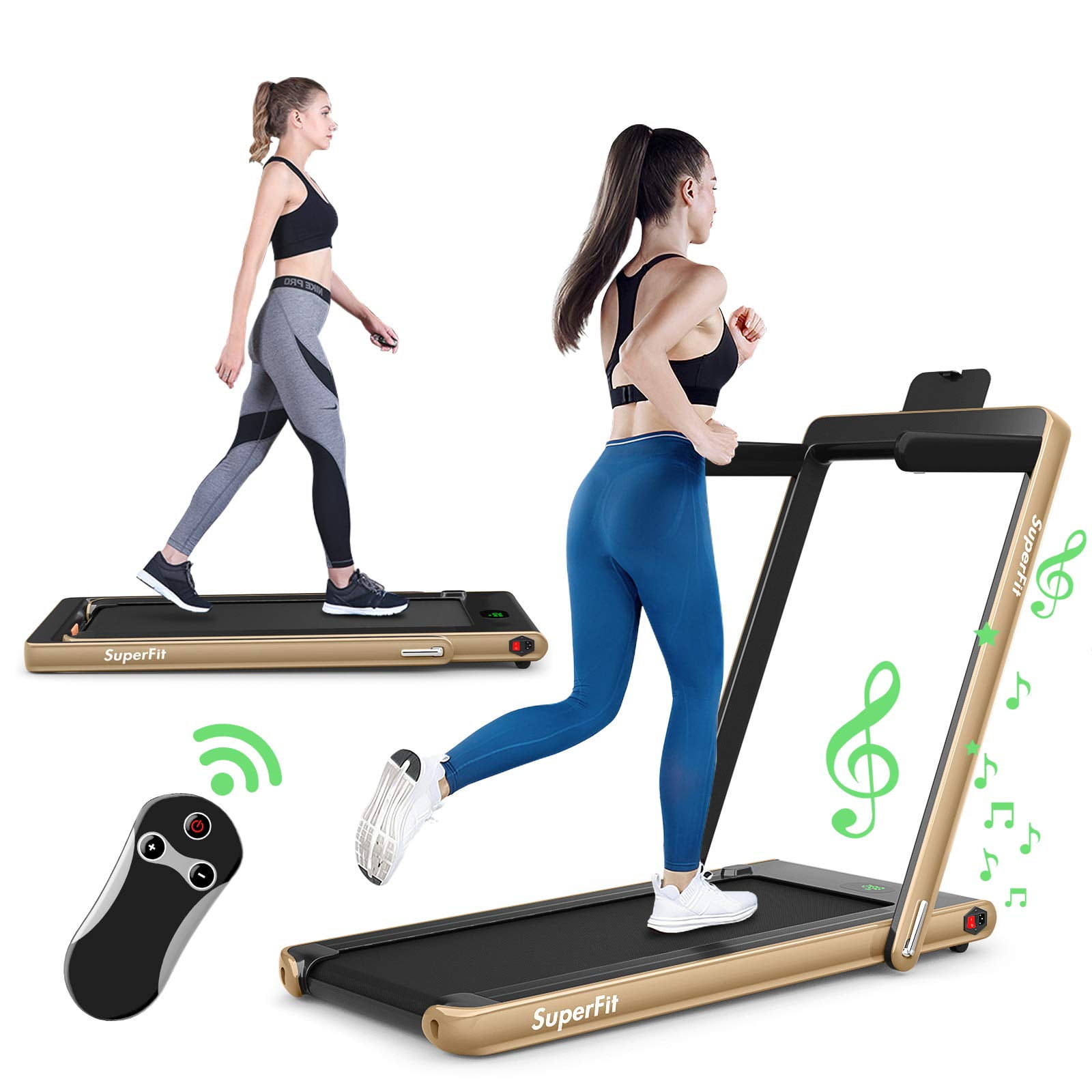 Foldable Walking Pad Treadmill with LED Display, Remote Smart App ...