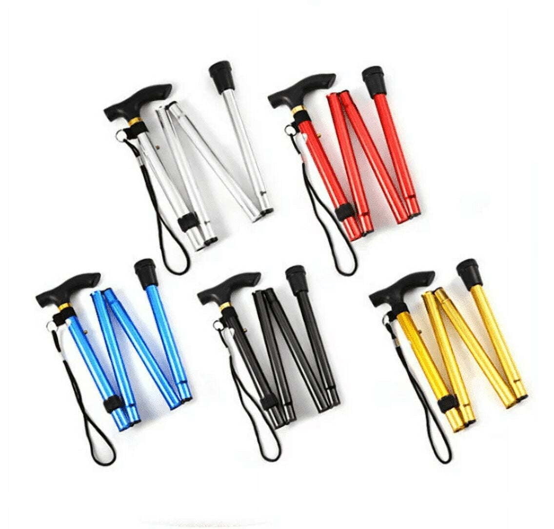Foldable Walking Stick Travel Cane Aluminum Alloy Adjustable Height for ...