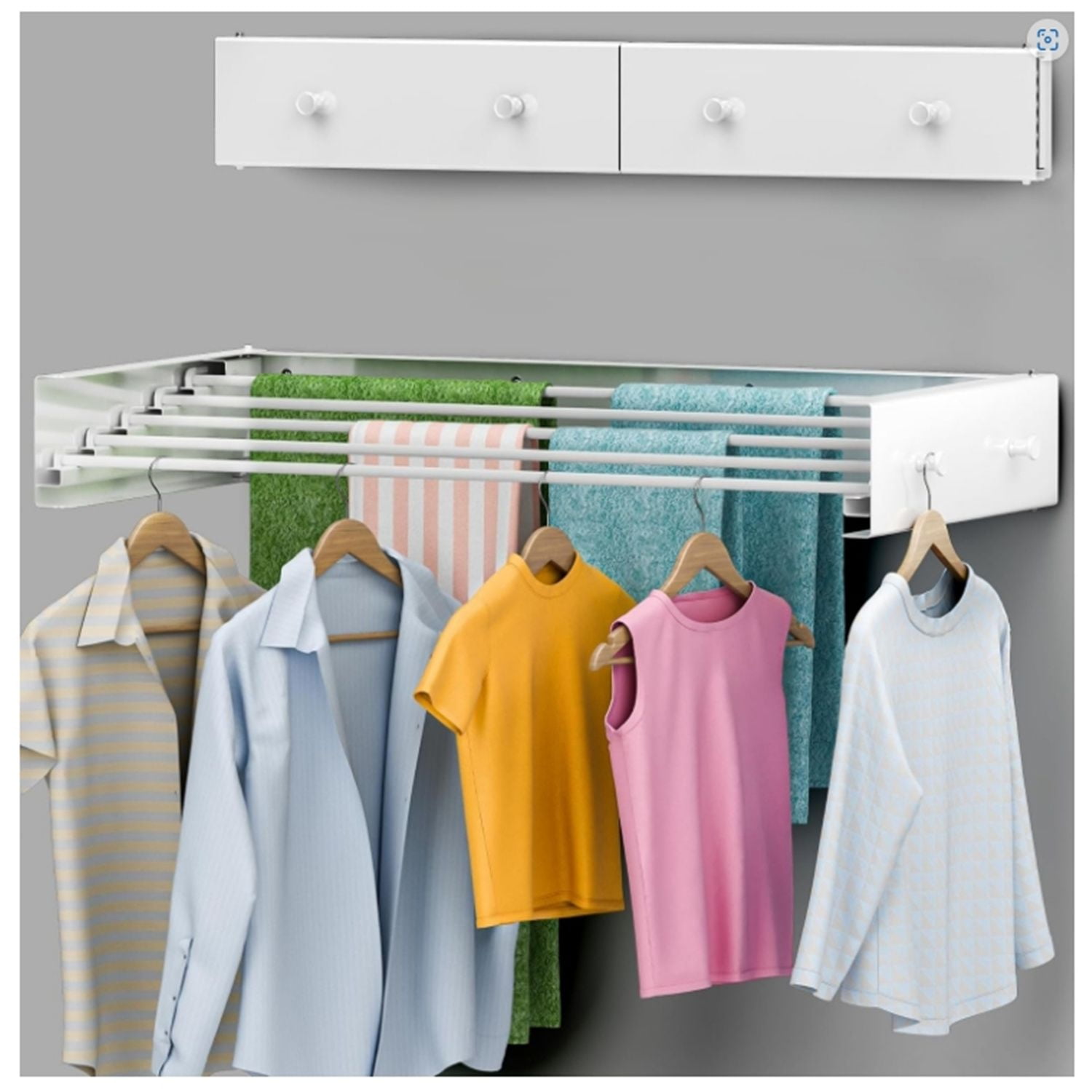 Foldable Wall Mounted Drying Rack 28 inch - Easy to Install Hanging ...