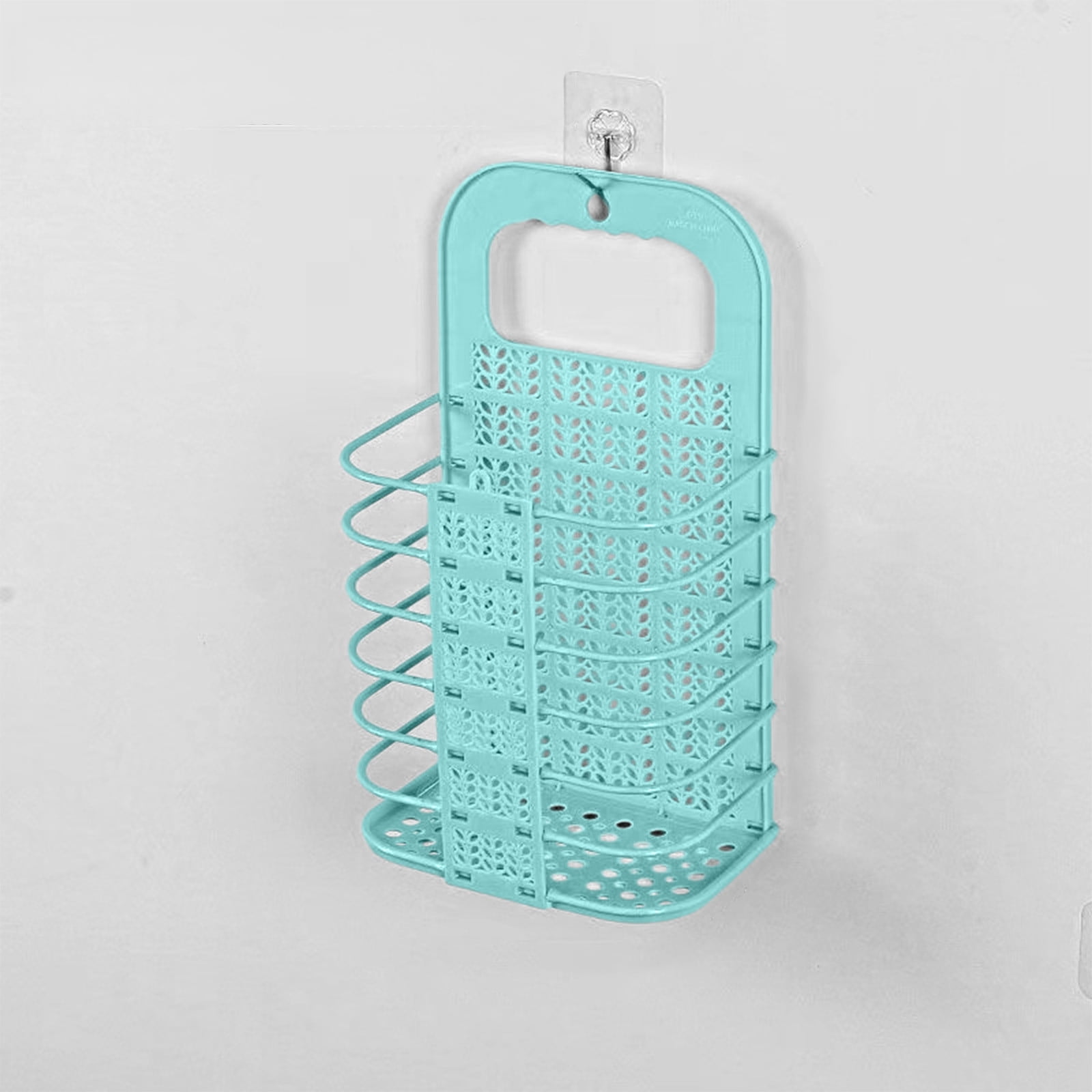 Foldable Wall Mounted Laundry Hamper with Adhesive Hooks, Space Saving ...