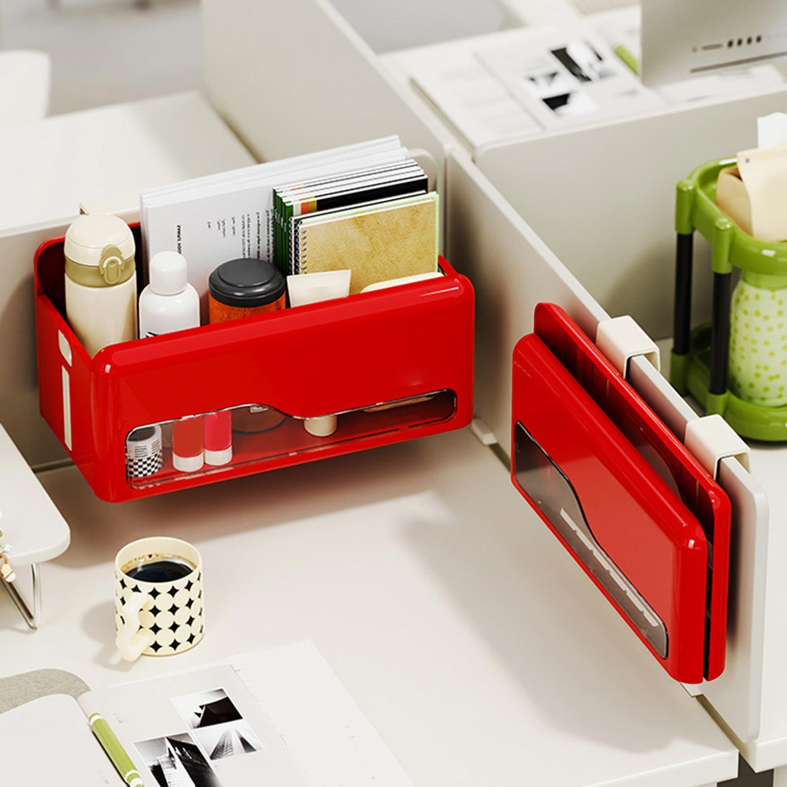 Foldable Wall Mounted Storage Box with Adhesive,Non Drill Space Saving ...