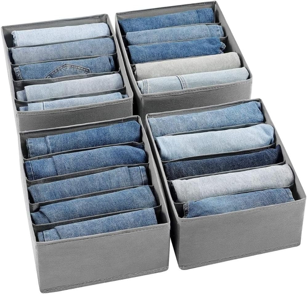 Foldable Wardrobe Clothes Organizer Storage Boxes - Set with 5 Grids ...
