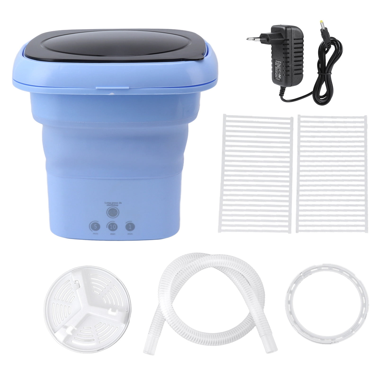 Foldable Washing Machine Mini Portable Bucket Laundry Washer with Black ...