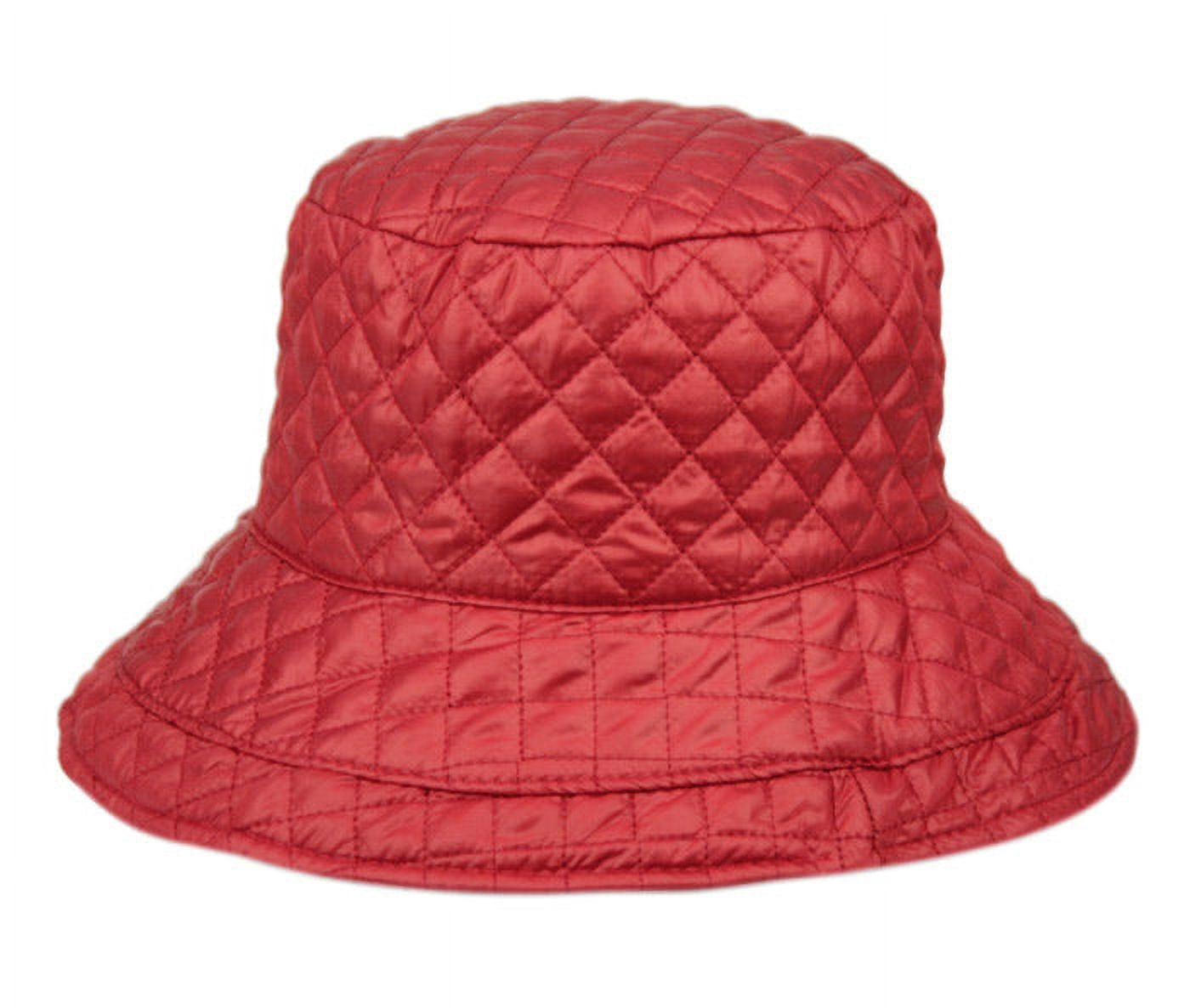 Foldable Water Repellent Quilted Rain Hat w/Adjustable Drawstring ...