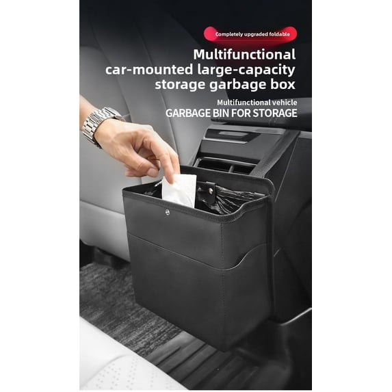 Foldable Waterproof Car Trash Can with 600 Bags, Hanging Auto Garbage ...