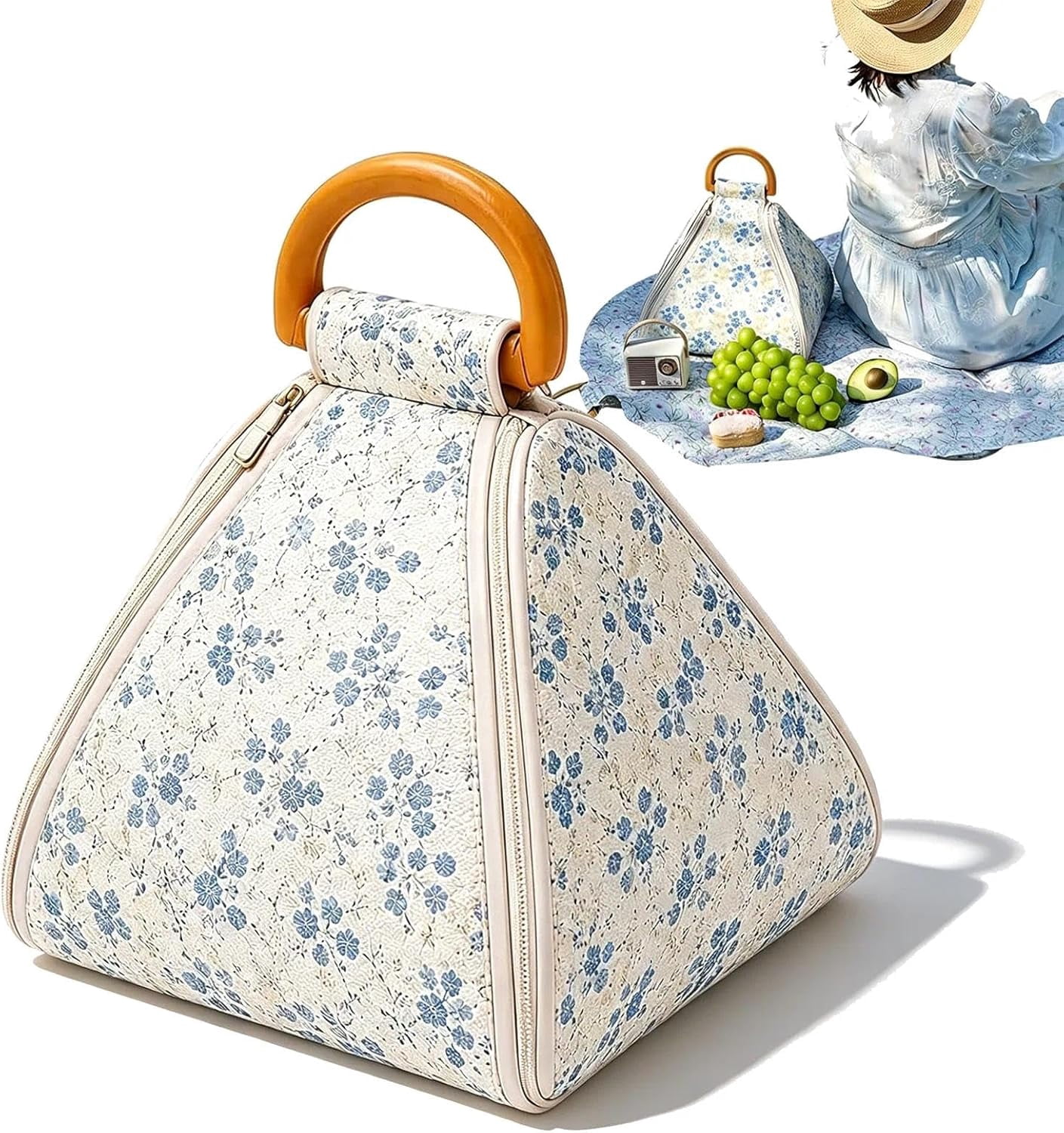 Foldable Waterproof Picnic Blanket, 2-in-1 Thick Padded Tote Mat with ...