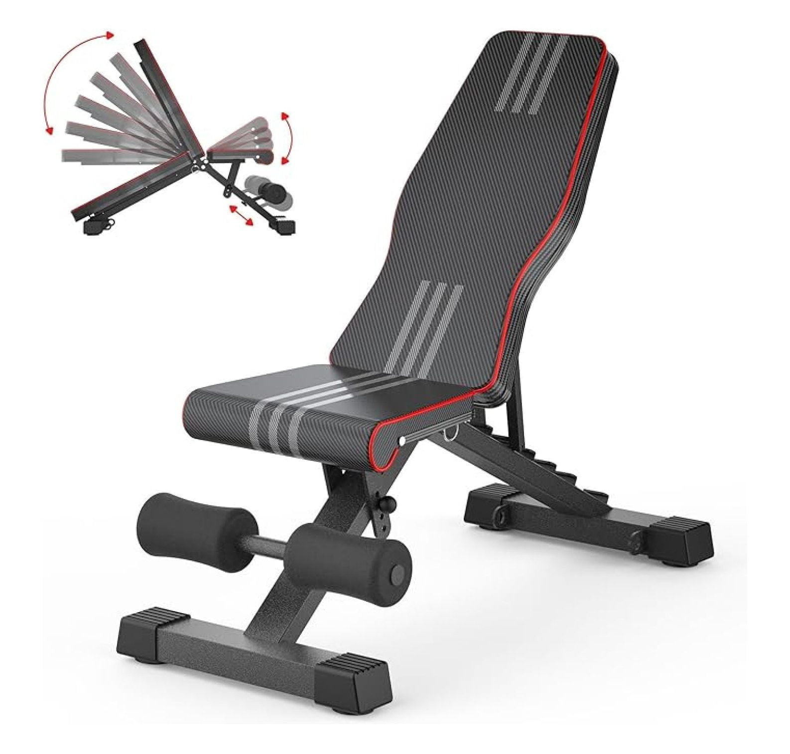 Foldable Weight Bench 660LBS, Adjustable Sit-Up Bench for Home Gym ...