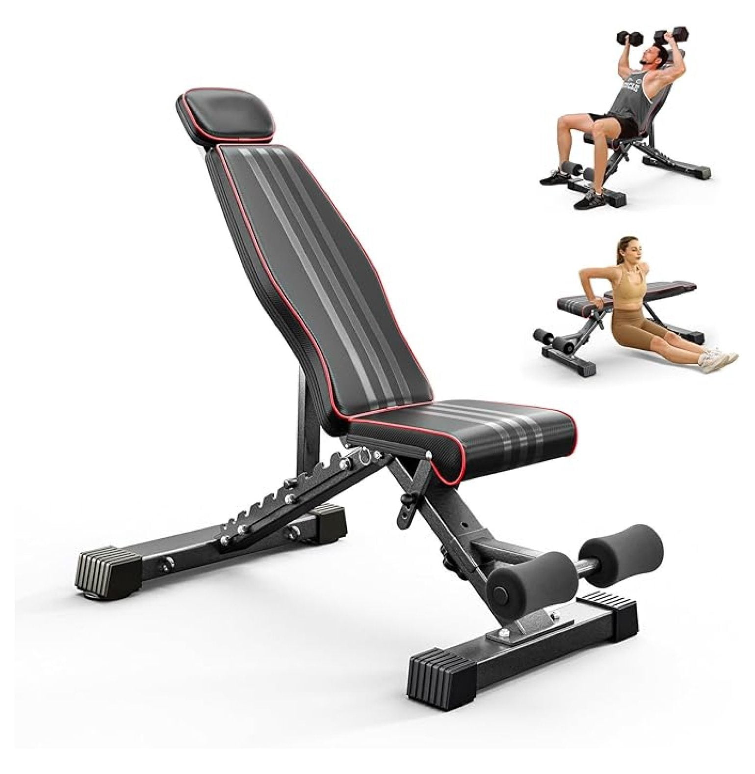 Foldable Weight Bench 660LBS Adjustable Workout Bench for Home Gym ...