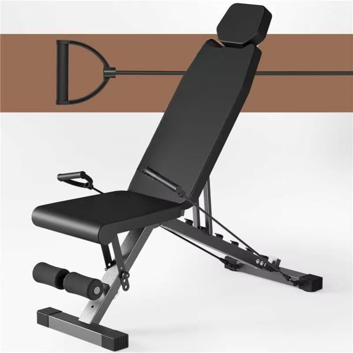 Foldable Weight Bench for Home Gym, Adjustable Backrest with 6 Position ...