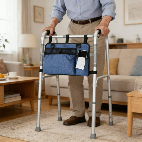Foldable Wheelchair Side Organizer Bag - Large-Capacity Walking Frame ...