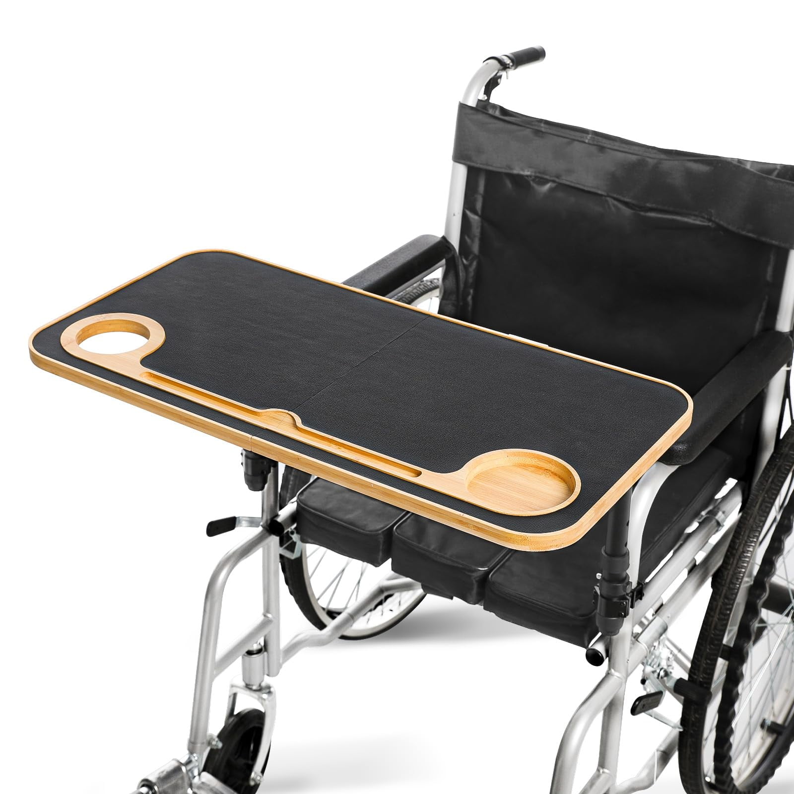 Foldable Wheelchair Tray Table with Cup Holders for Adults, Seniors ...