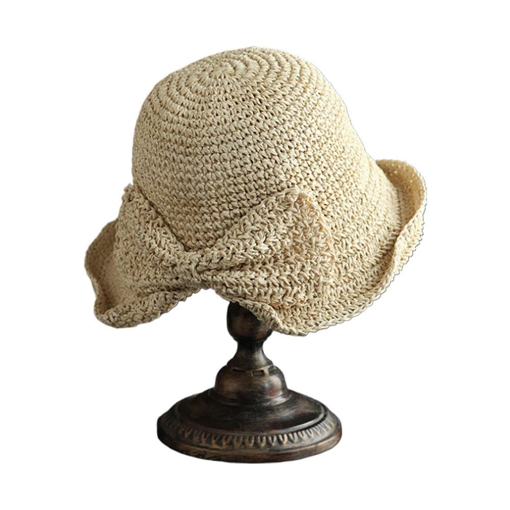 Foldable Wide Brim Floppy Straw Sun Hat for Women Fashion Woven Bow Sun ...