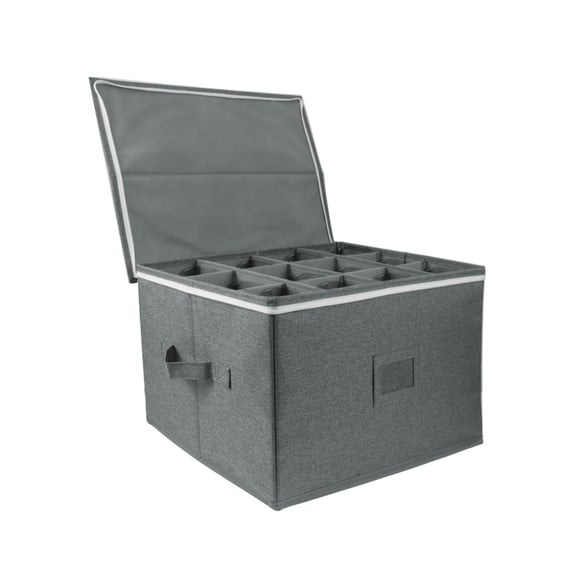 Foldable Wine Glass Organizer With Compartments and Handle Crystal ...