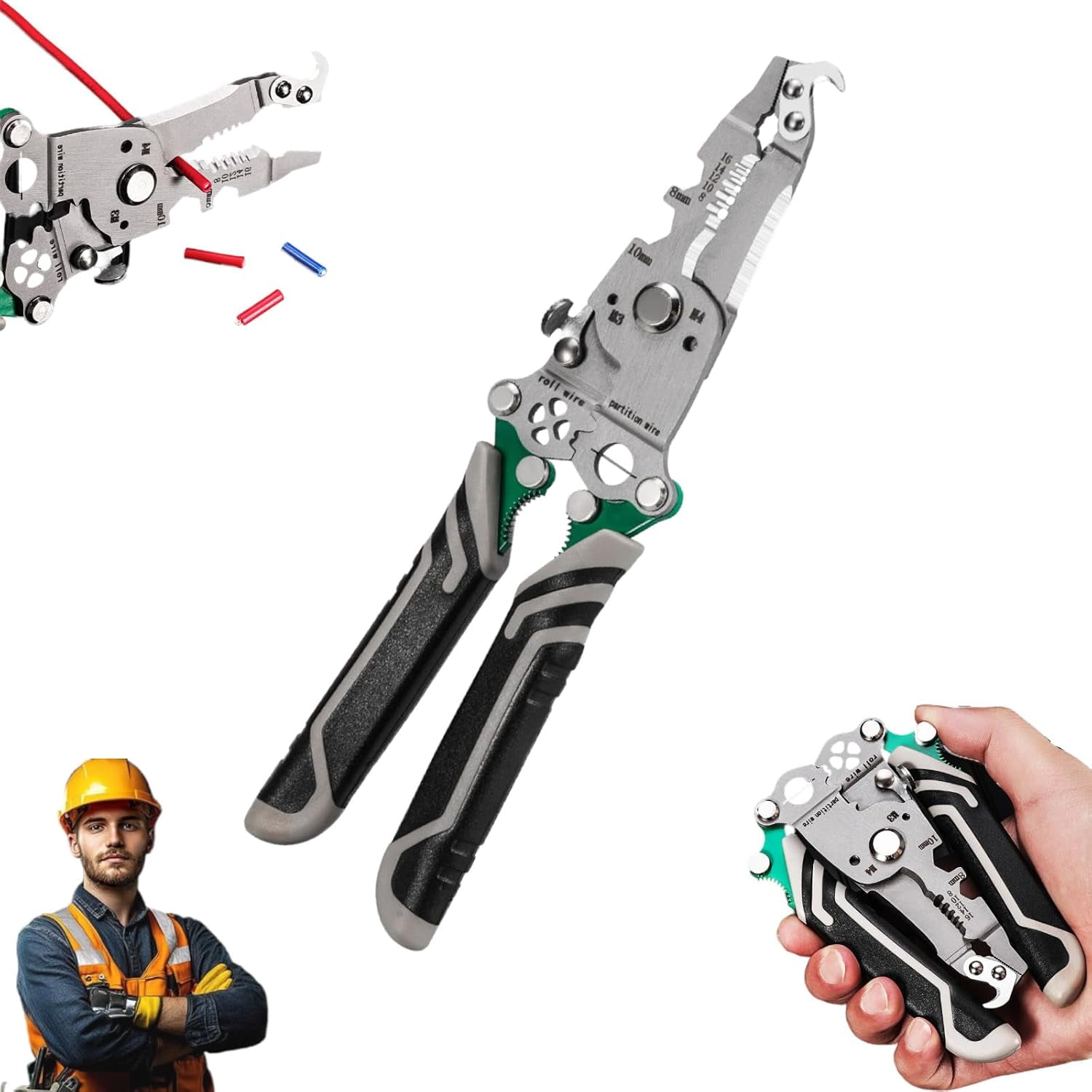 Foldable Wire Stripper, 18 in 1 Wire Strippers Electrical, 2024 ...