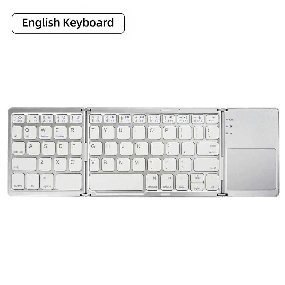 Foldable Wireless Keyboard with Touchpad Portable Mini Folding Keyboard ...