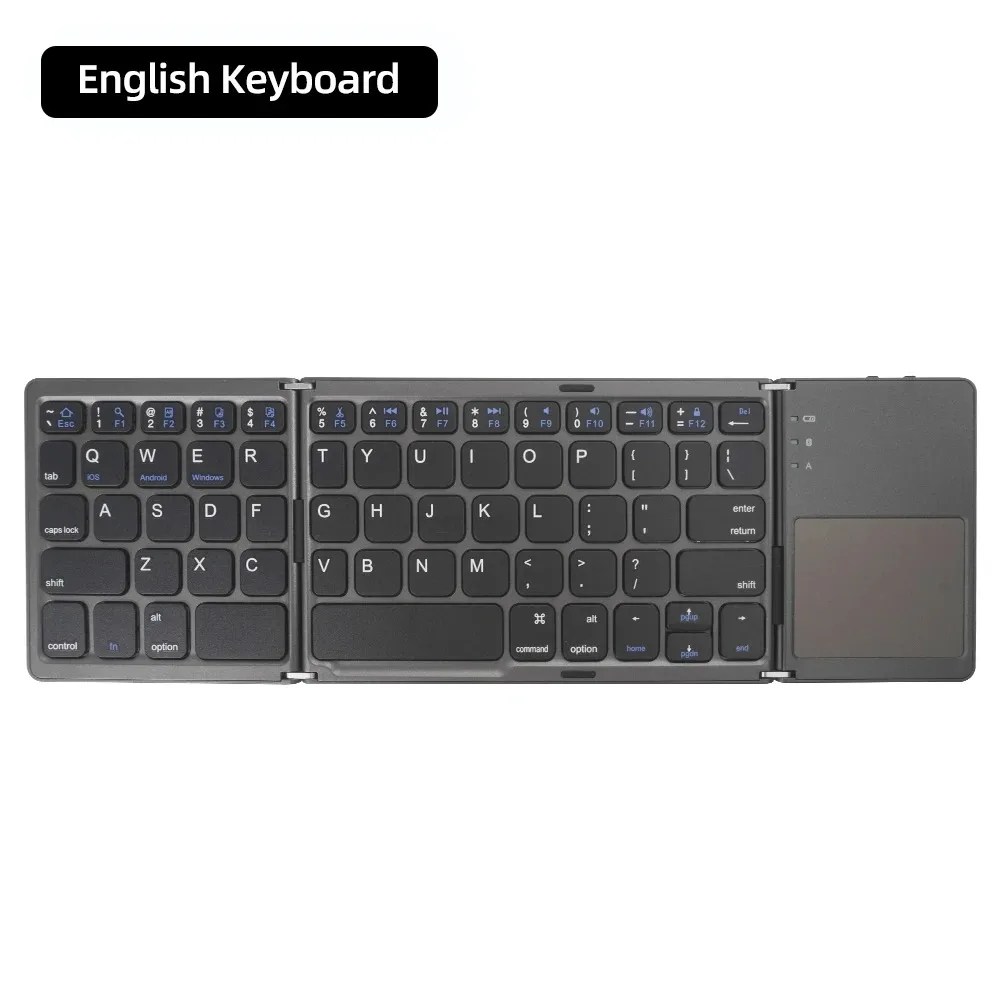 Foldable Wireless Keyboard with Touchpad Portable Mini Folding Keyboard ...
