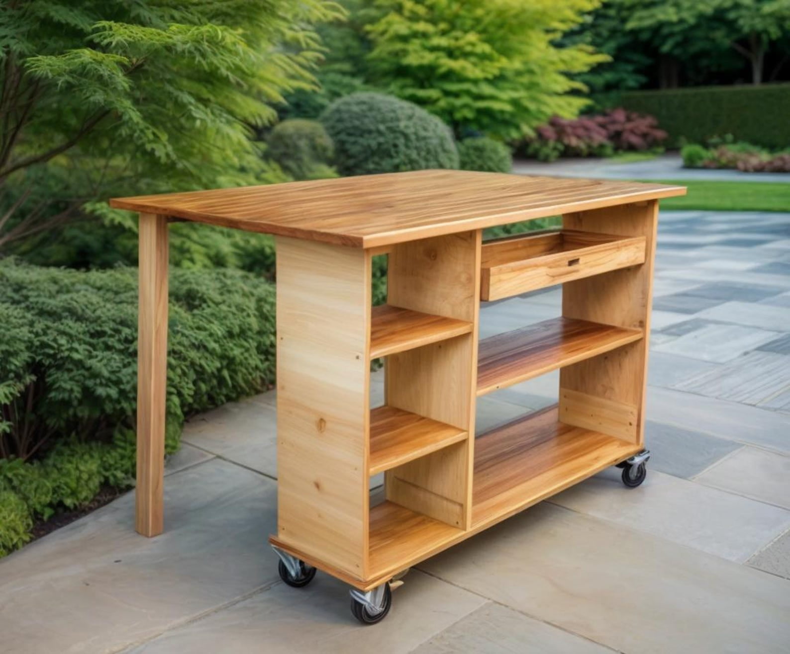 Foldable Workbench Space Saving Garage Table With Storage Plans with ...