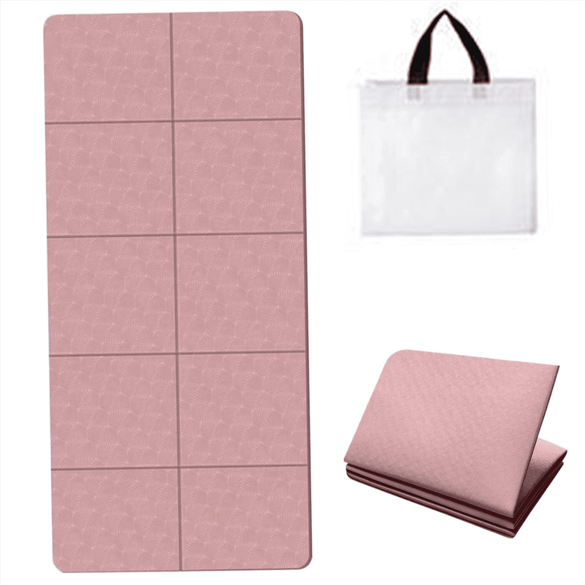 Foldable Yoga Mat Folding Travel Fitness Exercise Mat Double Sided Non ...