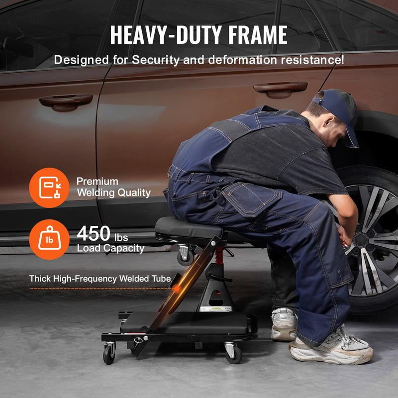 Foldable Z Garage Creeper, Max. 40 in, 450 lbs Load Capacity Rolling ...