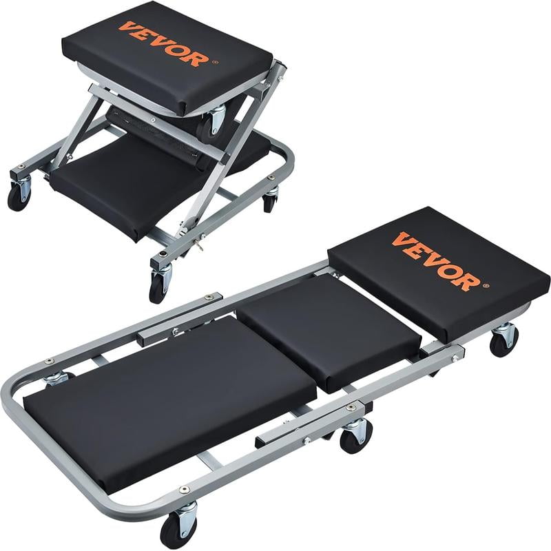 Foldable Z Garage Creeper, Max. 40 in, 450 lbs Load Capacity Rolling ...