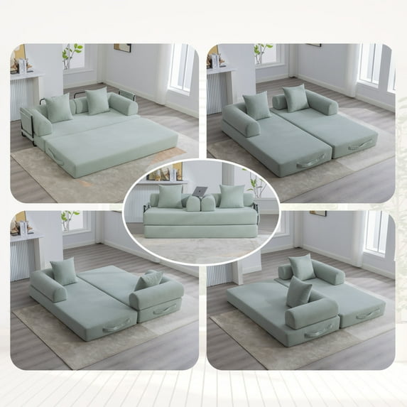 Foldable and Compressible Sofa with Sturdy Metal Frame for Small Spaces ...