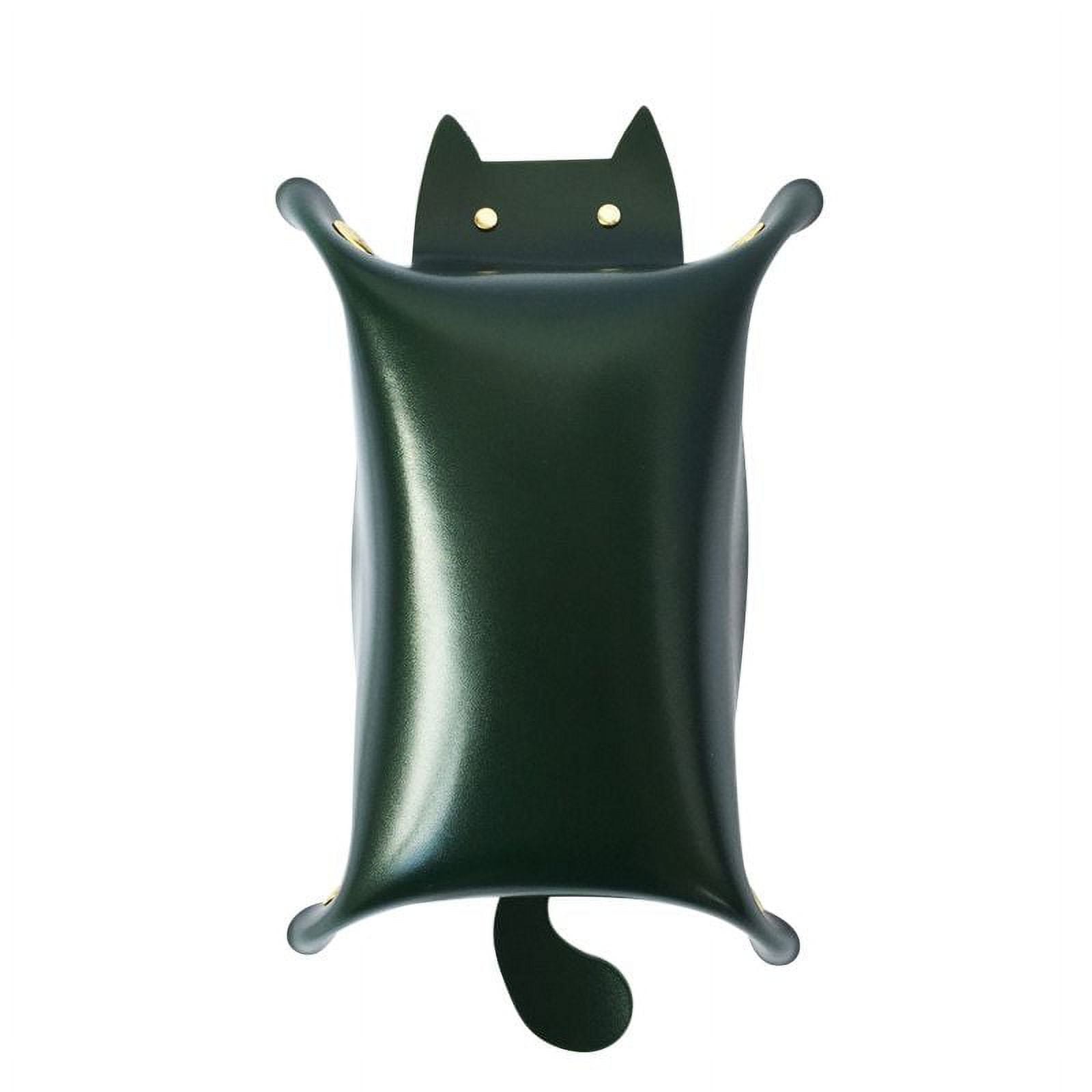 Foldable carton with velvet cat storage box dice cat shape leather ...