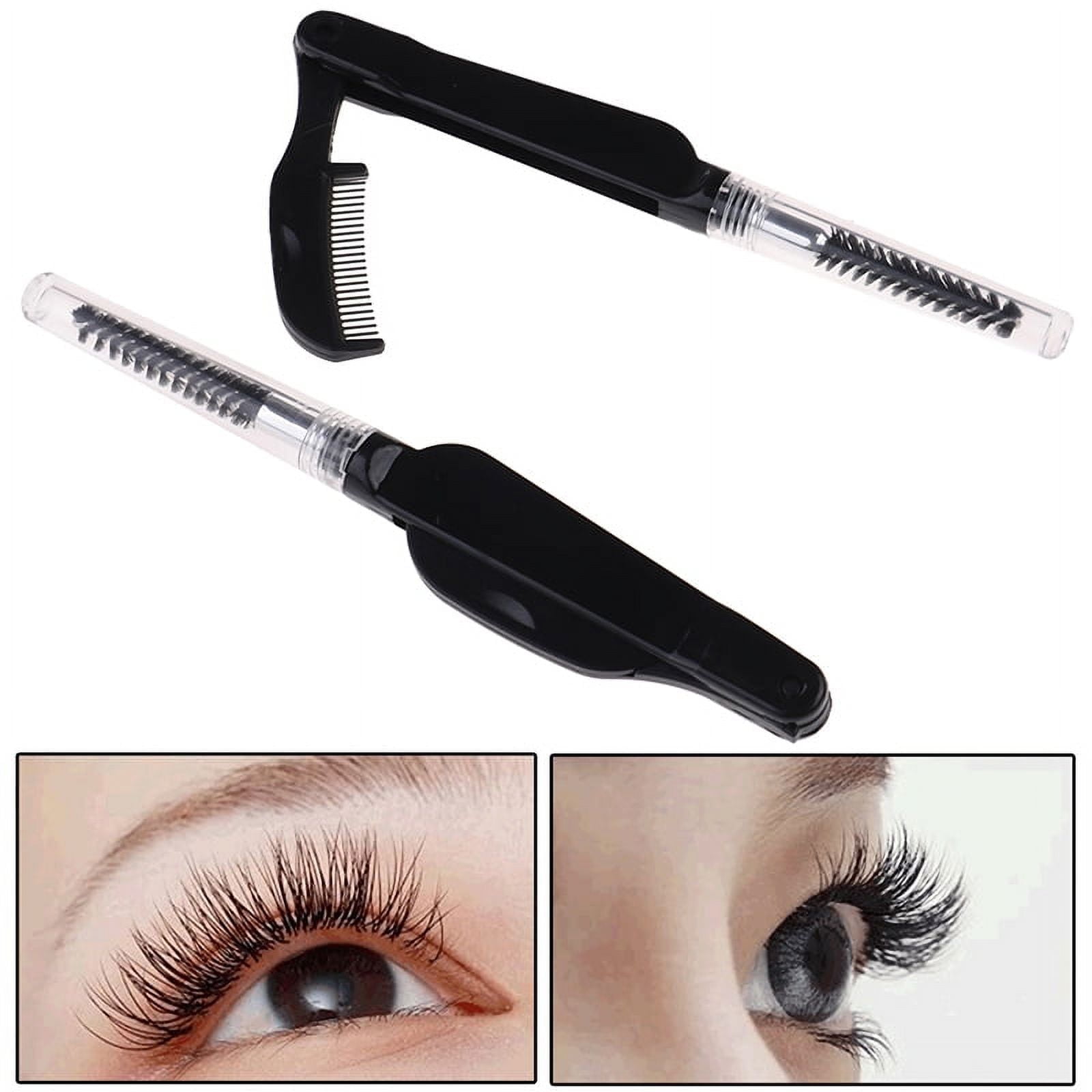 Foldable eyelash brush folding mascara wands eyebrow comb brush beauty ...