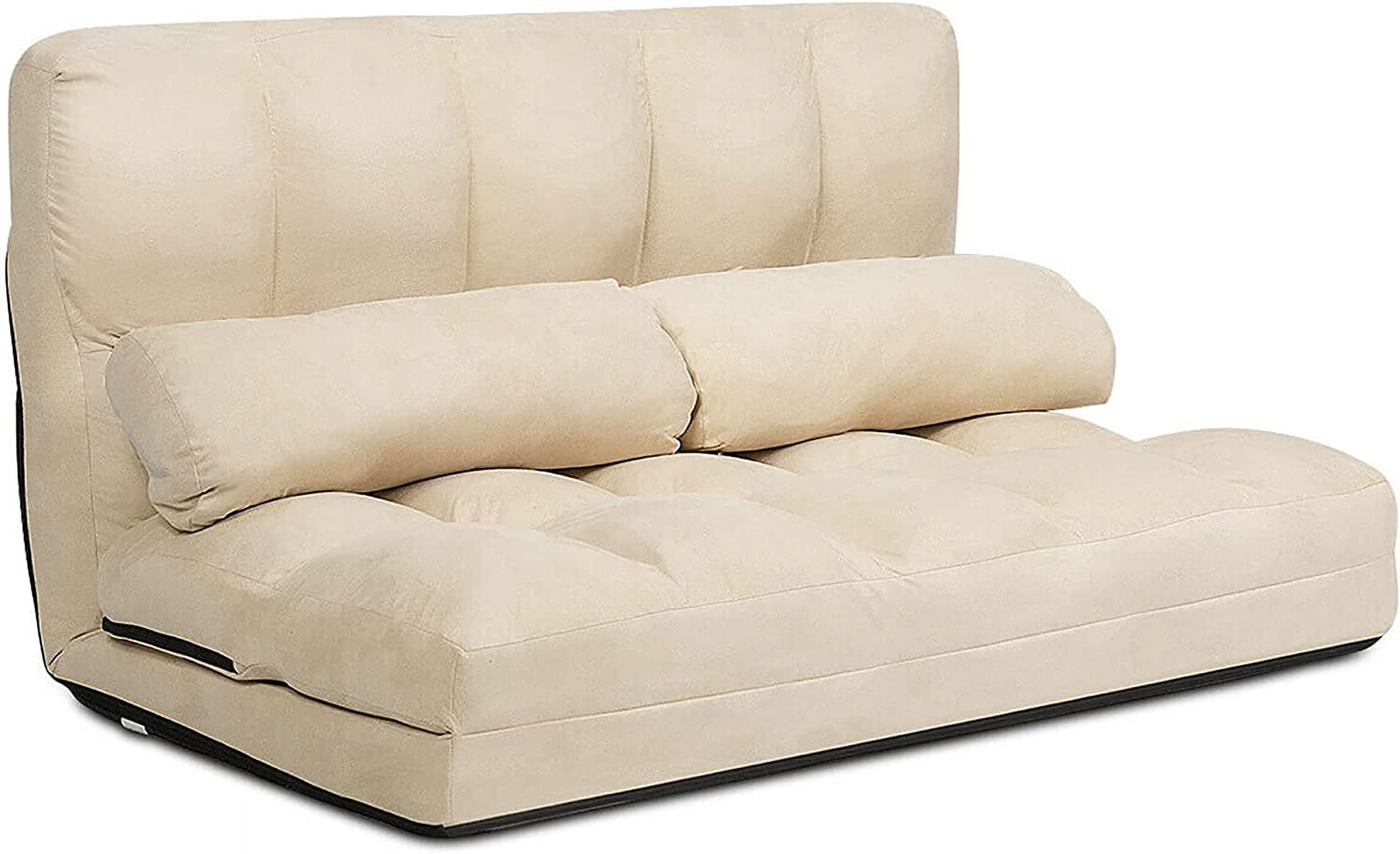 Foldable floor sofa, 6-position adjustable lounge couch with pillows ...