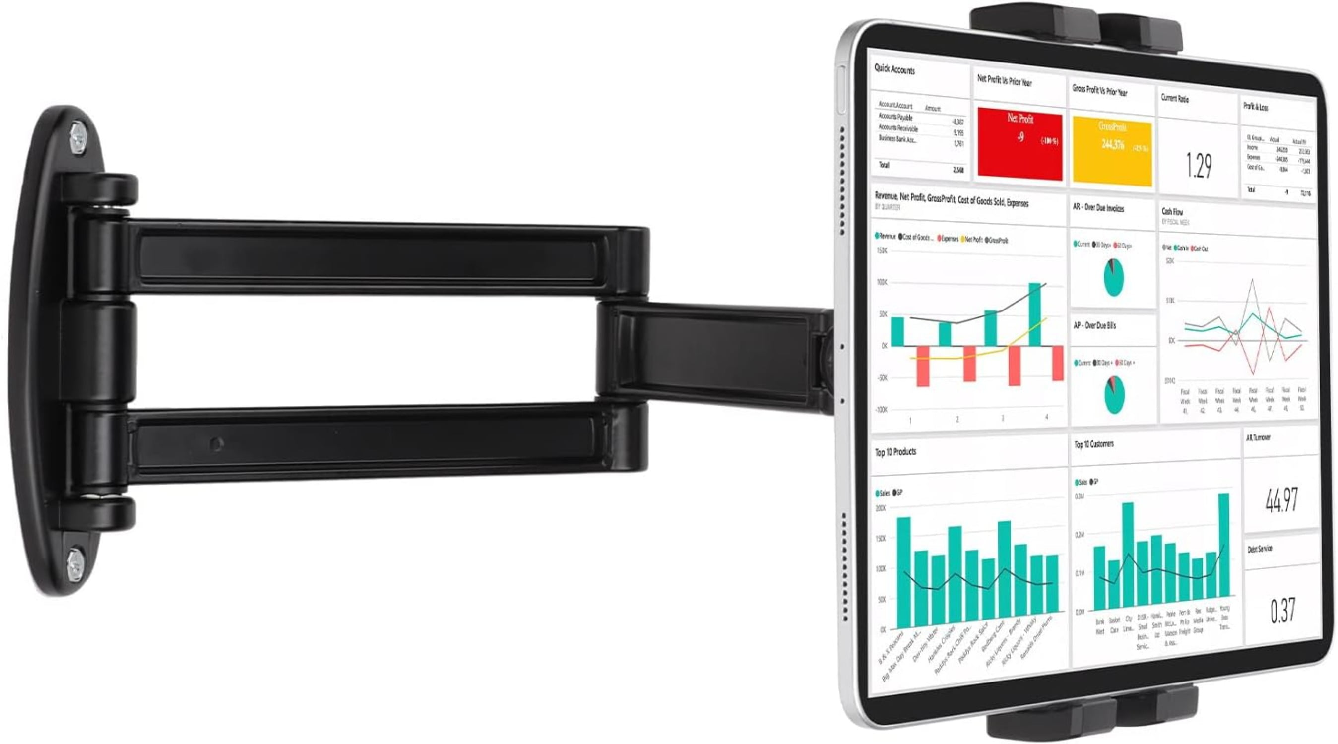 Foldable iPad Wall Mount Holder,Aluminium Extendable Tablet Wall Mount ...